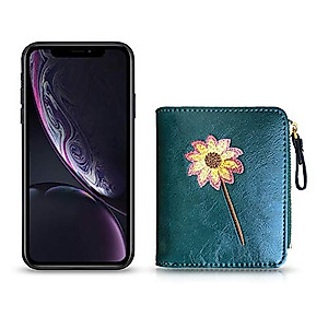 AOXONEL Girls Wallet Small Bifold Womens Wallets Rfid,Compact Female Cute Mini Zipper Coin Card Purse for Teen Girl Kids (Green)