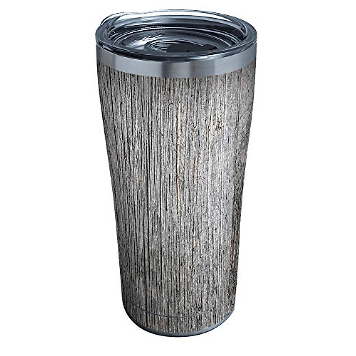 Tervis Gray Wood Grain Triple Walled Insulated Tumbler Travel Cup Keeps Drinks Cold & Hot, 20oz, Stainless Steel