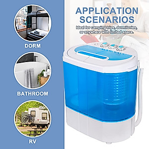HomGarden 10lbs Portable Washing Machine with Twin Tub Electric Compact Washing Machine Mini Laundry w/Washer&Spinner, Gravity Drain Pump and Drain Hose