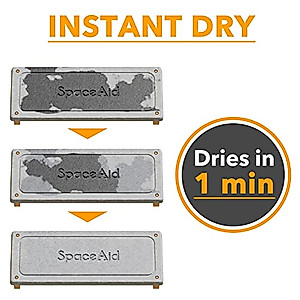 SpaceAid DryingNeat Sink Organizer, Instant Dry Sink Caddy Organizers, Kitchen Sponge Soap Holder Dispenser, Countertop Fast Drying Rack (Bamboo Feet, Gray)