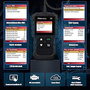 LAUNCH Millennium 30 OBD2 Scanner,Car Code Reader with Full OBD2 Functions,Check Engine Light Car Diagnostic Tool,O2 Sensor/EVAP System/Smog Test/Check I/M Readiness Car Scanner,Lifetime Free Update