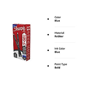 SHARPIE S-Gel Gel Pens, Bold Point (1.0mm), Blue Ink Gel Pen, 12 Count