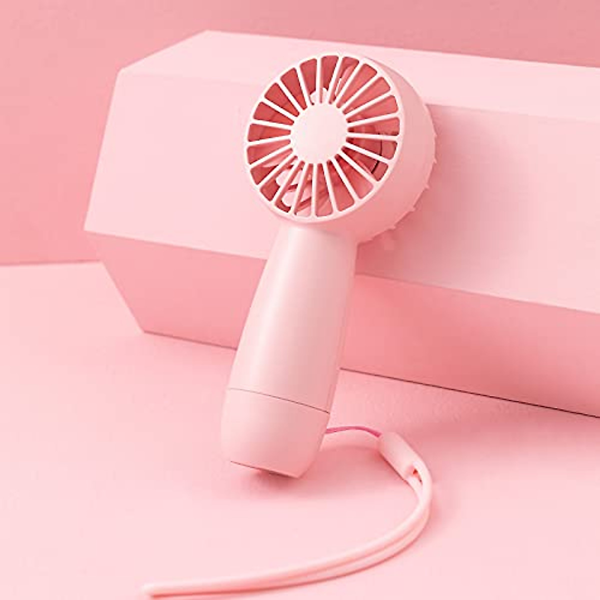 NO Mini Handheld Fan, USB Desk Small Personal Portable Stroller Fan with 4800mAh Rechargeable Battery, Cute Pocket Design Electric Fan 8-25H Working Hours for Travel Office Outdoor Summer Gift(PINK)