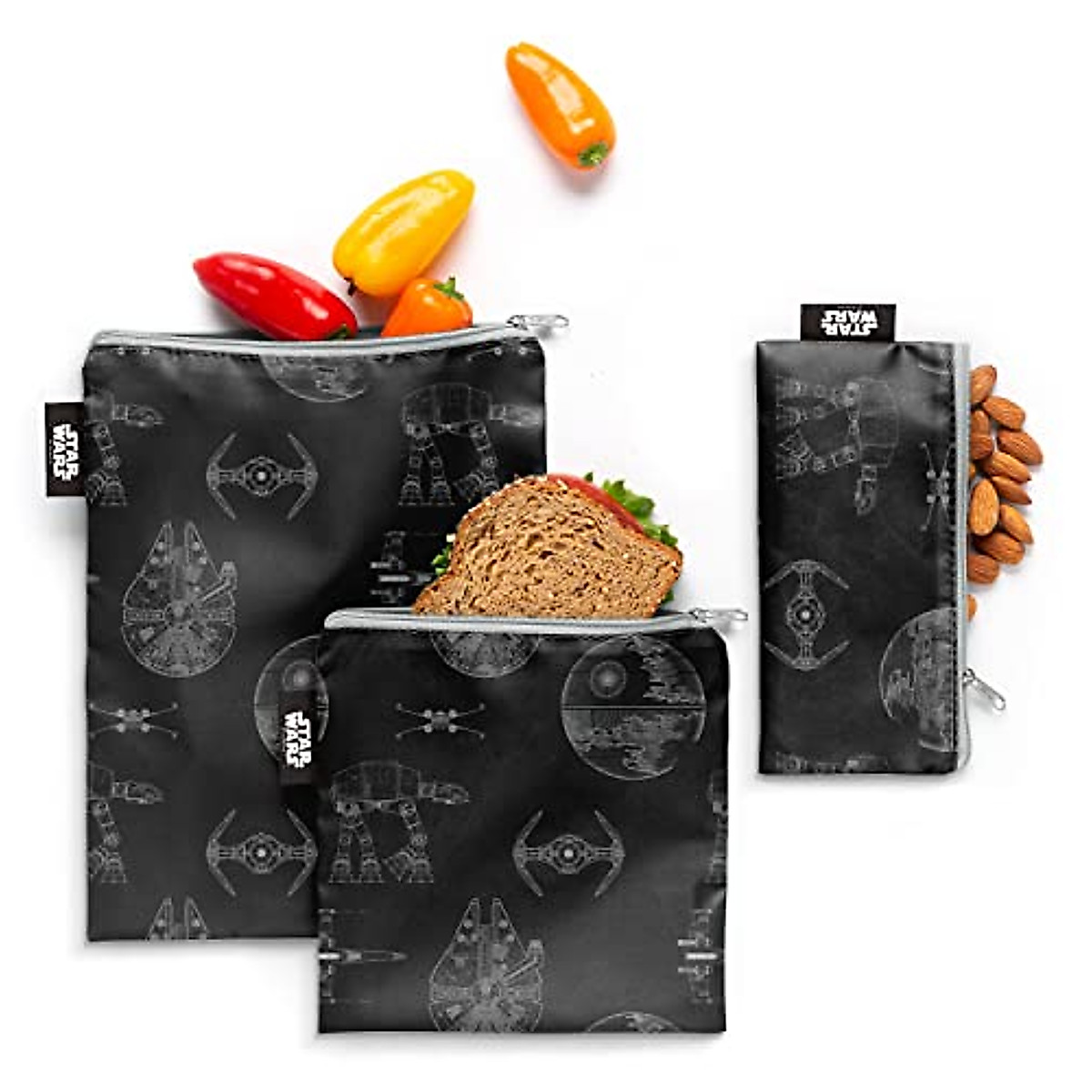 Simple Modern Star Wars Reusable Snack Bags, 3 Pack, Polyester, BPA Free, Phthalate Free, Washable & Refillable Sandwich Bags