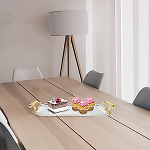 Zerodeko 2 pcs Nuts Platters Golden Holder Snacks Condiments Restaurant Trays Tray Storage Serving Jewelry Dessert Steel Metal with Kitchen Vintage Handles Platter Table Stainless Service