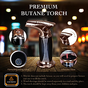 ExploNova Cocktail Smoker Kit with Torch, 6 Flavors Old Fashioned Cocktail Kit with Ice Stones, Bourbon Whiskey Gift for Husband, Father(Without Butane)