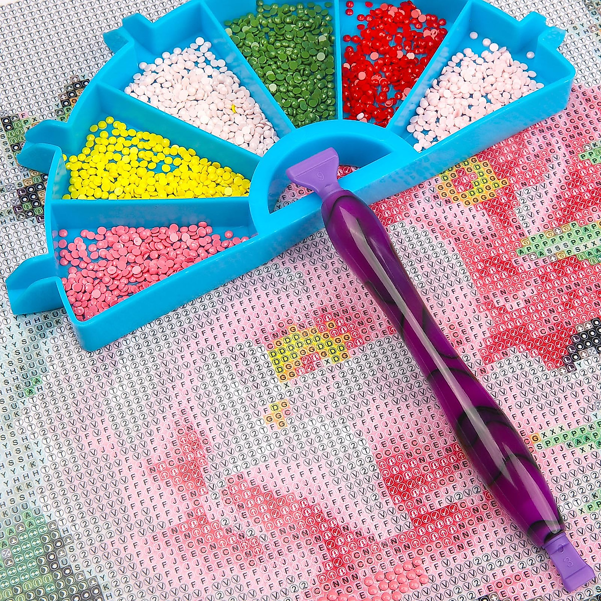 Updated Diamond Painting Pen, 13Pcs Diamond Art Pens with Screw Thread Tips, Diamond Painting Pens Tool Accessories Kit Drill Pen for Diamond Painting Art Nail Art Cross Stitch (Balck&Purple)