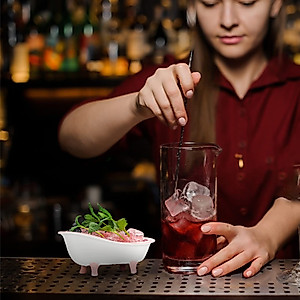 Ceramic Bathtub Bowl Cocktail Cup: Novelty Bathtub Wine Glasses Cocktail Sorbet Smoothie Cold Drink Cup Container for Home Bar Party Gift Pink