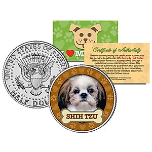 Shih TZU Dog JFK Kennedy Half Dollar US Colorized Coin
