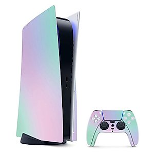 MightySkins Gaming Skin for PS5 / Playstation 5 Bundle - Cotton Candy | Protective Viny wrap | Easy to Apply and Change Style | Made in The USA