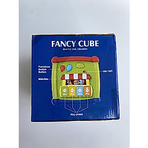 Gzolxkwin Activity Cube Baby Toys 6 to 12 Months,6-in-1 Early Learning Montessor Toys for 1 Year Old Shape Sorter Piano Keyboard Light Up Music Toddlers Toys for 1 2 Years Boys Girls Gifts