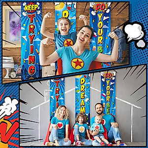 Chiisong 3 Pieces Hero Party Decorations Hero Wall Banners Hero Porch Signs Backdrops Inspirational Cityscape Photography Background for Hero Theme Birthday Party Baby Shower Classroom Decorations