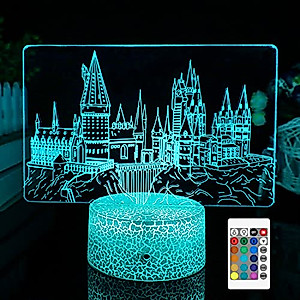 YOOEI Night Light for Kids Hogwarts Castle 3D Illusion Lamp, with Remote & Smart Touch16 Colors Changing Dimmable, LED Décor Kids Night Light for Bedroom Boys or Girls Christma Birthdays Gifts