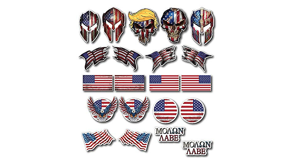 Patriotic American Flag Decal Combo - 21 Pack