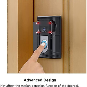 OLAIKE Anti-Theft Door Mount for Video Doorbell 1/2/3/3 Plus/4/2nd Gen & Blink Doorbell, No-Drill Doorbell Mount for Apartment Home Rentals Room (No Doorbell), Black