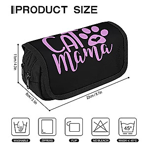 Cat Paw Mama Large Capacity Pencil Case Multi-Slot Pencil Bag Portable Pen Storage Pouch with Zipper