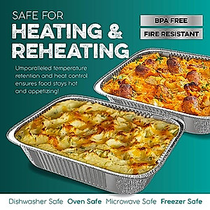 Aluminum Pans 9x13 [30 Pack] Aluminum Foil Pans Trays - Disposable Pans for Baking, BBQ Grilling, Roasting, Cake Serving Dishes, Catering Supplies, Steam Table Chafing Pans, Half Size Tin Foil Pan