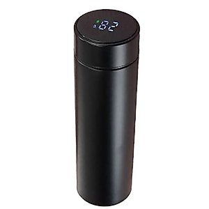 KD Double Wall Vacuum Flask, LED Temperature Display, 500 mL Stainless Steel Smart Water Bottle, Insulated, Coffee Mug, Tea Thermos (Black)