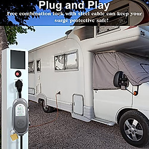 RV Surge Protector 50 Amp Portable RV Smart Surge Protector with ETL/ Waterproof Cover guard full protection for Rv/ Camper accessories/ Travel trailers Monitor with Surge Protection(4200 Joules)