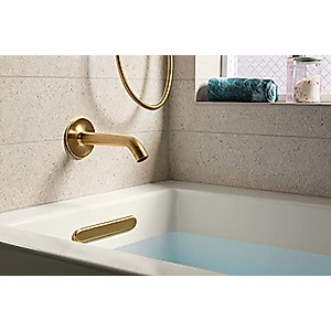 KOHLER K-20201-LA Underscore Rectangle 60-Inch x 30-Inch Alcove Bath with Integral apron, integral flange and left hand drain, White