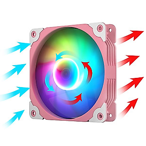 Vetroo 3-Pack Computer Case Fan 120mm Address RGB & PWM Cooling Fans High Performance with Controller Hub - Pink