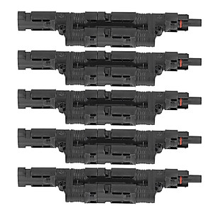 5pcs/set Solar Branch Connectors, 1000V Solar Panel Y Branch Connectors IP68 Waterproof Female Male Solar Connectors for Solar Panel Parallel Connection