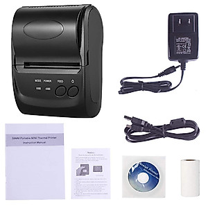 MUNBYN Android Wireless Bluetooth Thermal Printer with Carry Case, Portable Mini 2 Inches 58mm Bill Receipt Printer Impresora térmica, Thermal POS Printer Support ESC/POS/Star Command