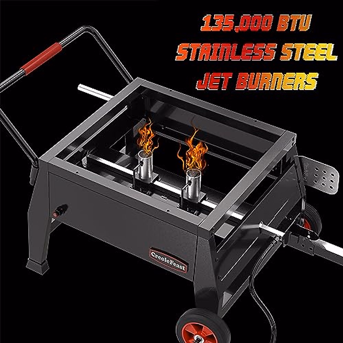 CreoleFeast CFB2001 150 qt. Crawfish Seafood Boiler, Double Sack Outdoor Stove Propane Gas Cooker with Folding Tank Mounting Bracket and Stirring Paddle, for Crawfish Season