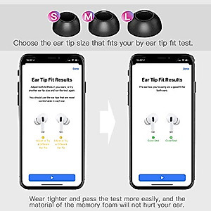 PZOZ 3 Pairs Replacement Ear Tips Compatible with Apple AirPods Pro & Pro 2nd (2022), Memory Foam Reducing Noise in-Ear Eartips Accessories (Fit in The Charging Case) (S/M/L, Black)
