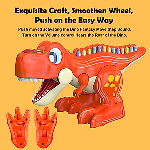 Baby Dinosaur Musical Toys 6-12-18 Months，Toddler Music Dinosaur Toy, Animal Push Toys for Toddlers 1-3, 26 Key Light and Sound Toys