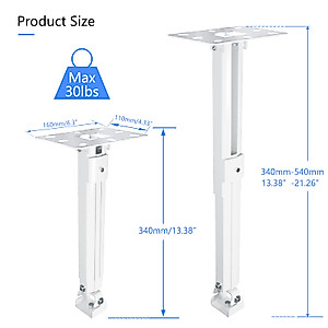 Suptek Extended Mini Projector Ceiling Mount Adjustable Wall Mount with Thread Adapters for Projector DVR Camera, Max 21inch (PR05MINI)