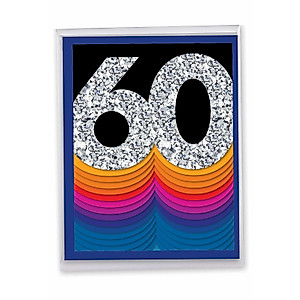 The Best Card Company - 60th Jumbo Birthday Greeting Card (8.5 x 11 Inch) - 60 Years Old Celebration (Not 3D or Layered) - Bold Milestones 60 J6110DMBG