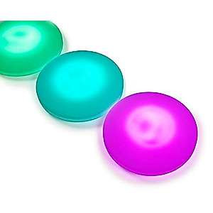 Playlearn Rechargeable Sensory Interactive LED Light Up Floor Tile - Touch Sensitive Color Changing- with Remote Control - 20 Inch - 1 Tile Included