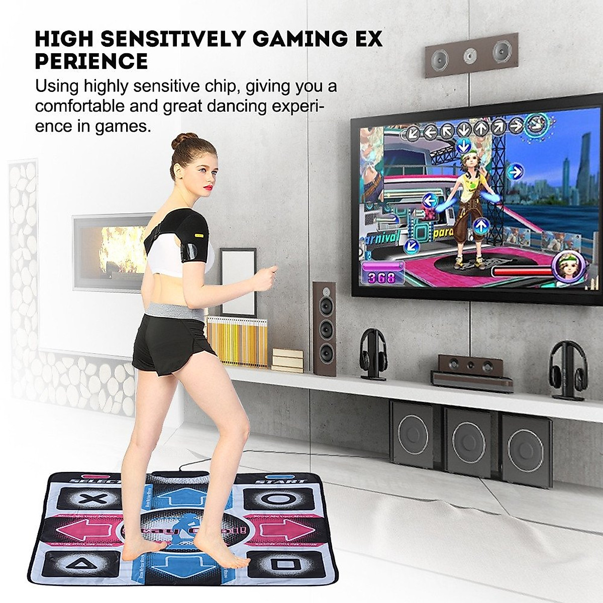 Game Dance Machine, Electronic Dance Mats Dancing Pad Yoga Mat Musical Dancing Carpet, PVC Wear USB Dance Step Mat Dancer Blanket, High Sensitivity Gaming