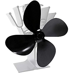 Stove Fan Blade Replacement, 4 Blade Fireplace Fan Heat Powered Stove Fan 4 Blade for Wood/Log Burner/Fireplace