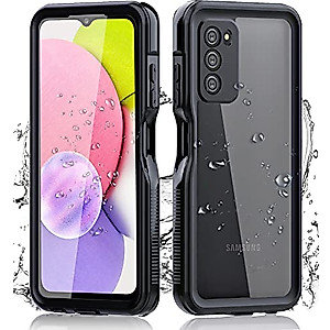 Hllhunkhe for Samsung Galaxy A03S Waterproof Case with Built-in Screen Protector - Rugged Full Body Underwater Dustproof Shockproof Drop Proof Protective Cover for Samsung Galaxy A03S - Black