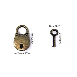 Honbay 3pcs Vintage Antique Style Mini Archaize Padlocks Key Lock with Key