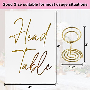 WAYNHUI Table cards Numbers with head table 62pcs set double side printed Gold Table cards Numbers for Wedding Reception 4x6 inches