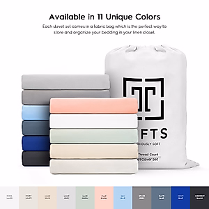 Tafts Duvet Cover Set, King Size - 100% Viscose Duvet Set - 400TC Duvet & 2 Pillow Shams - 3 Pieces - Silk Feel, Cooling, Anti-Static (Cool White)