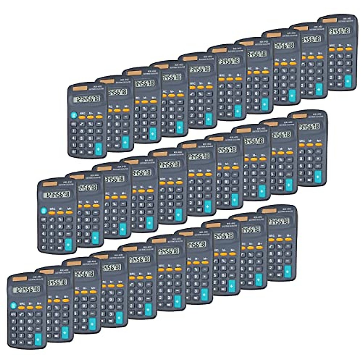 Basic Calculator Dual Power 8 Digit Desktop Calculator (Black,Set of 30)