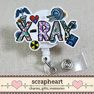 Fun X-Ray Tech Badge Reel, Colorful Radiology ID Badge Holder, Radiographer Retractable Clip, Radiologist Badge Reel, Medical Imaging Badge Holder, X-Ray Tech Gift, MRI/CT Tech Badge