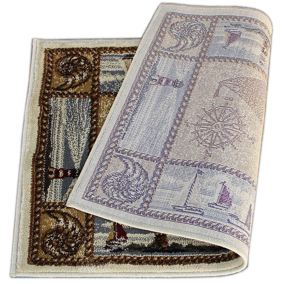 Masada Rugs Nature Area Rug Mat Nautical Scene (2 Feet X 3 Feet 2 Inch) Mat