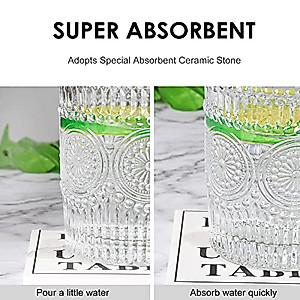 Ceramic Coasters Absorbent for Drinks, Coaster with Cork Backing for Family and Friends, 4 Pack (Don't up The Table)