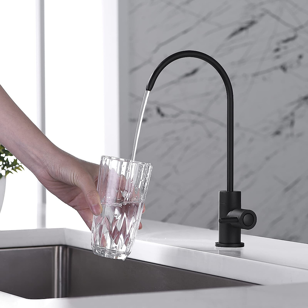 Kablle Drinking Water Faucet, Reverse Osmosis Faucet, Water Filtration Faucet, Drinking Water Purifier Faucet, Matte Black, B07