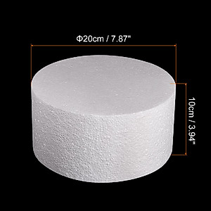 MECCANIXITY Round Foam Cake Dummy 4 Inch x 8 Inch Circle Dummy Cake Set for Wedding Cakes, Birthday Cakes, Crafts, and Window Displays
