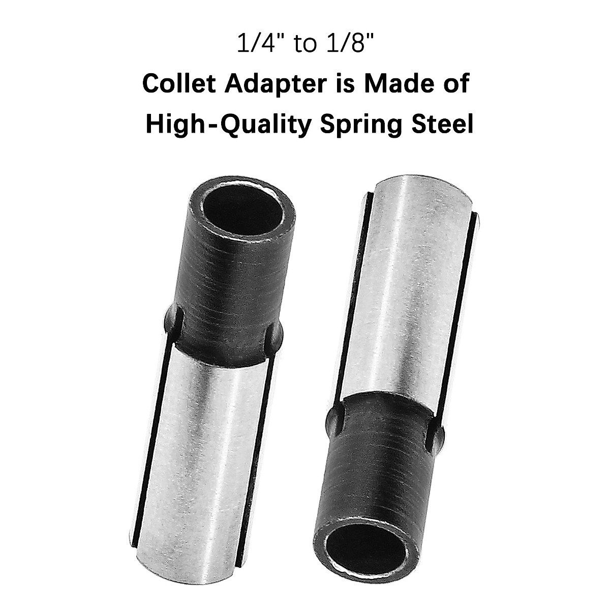 Qjaiune 5Pcs 1/4" to 1/8" Collet Chuck Driver Adapter, CNC Engraving Bit Router Adapter Convert for Engraving Machine Tool