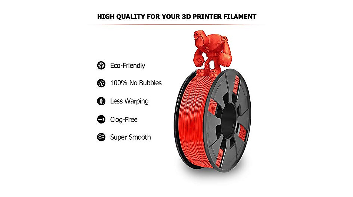 5 Pack PLA 3D Printer Filament, HommyPrefer 1.75mm 250G PLA Pure 3D Printing Filament 1250G in ...
