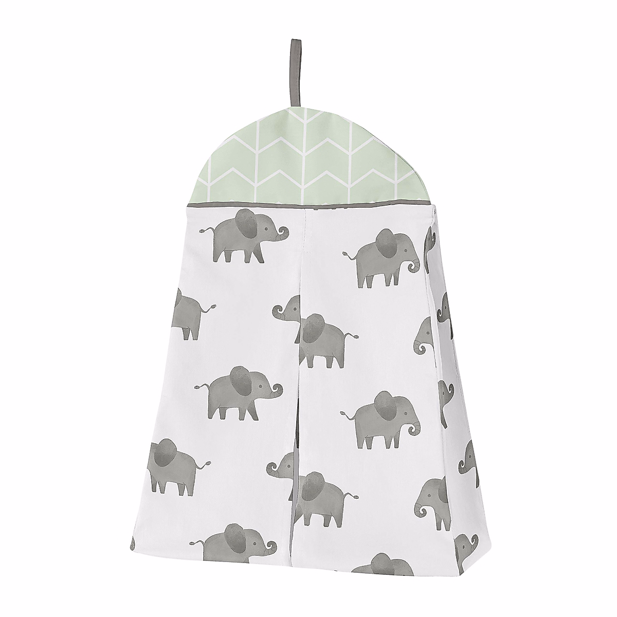 Sweet Jojo Designs Mint, Grey and White Watercolor Elephant Safari Baby Unisex Crib Bedding Set - 11 pieces