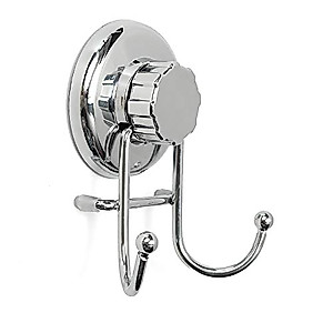 Stainless Steel Vacuum Hook, Super Suction Suction Cup,Suitable for Bathroom and Kitchen(Two Pieces) (Silver)