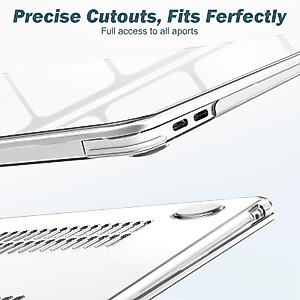 B BELK Compatible with MacBook Air 13 inch Case 2022 2021 2020 2019 2018 M1 A2337 A2179 A1932, Plastic Hard Shell Case + Keyboard Cover + Screen Protector for Mac Air 13 with Touch ID, Crystal Clear
